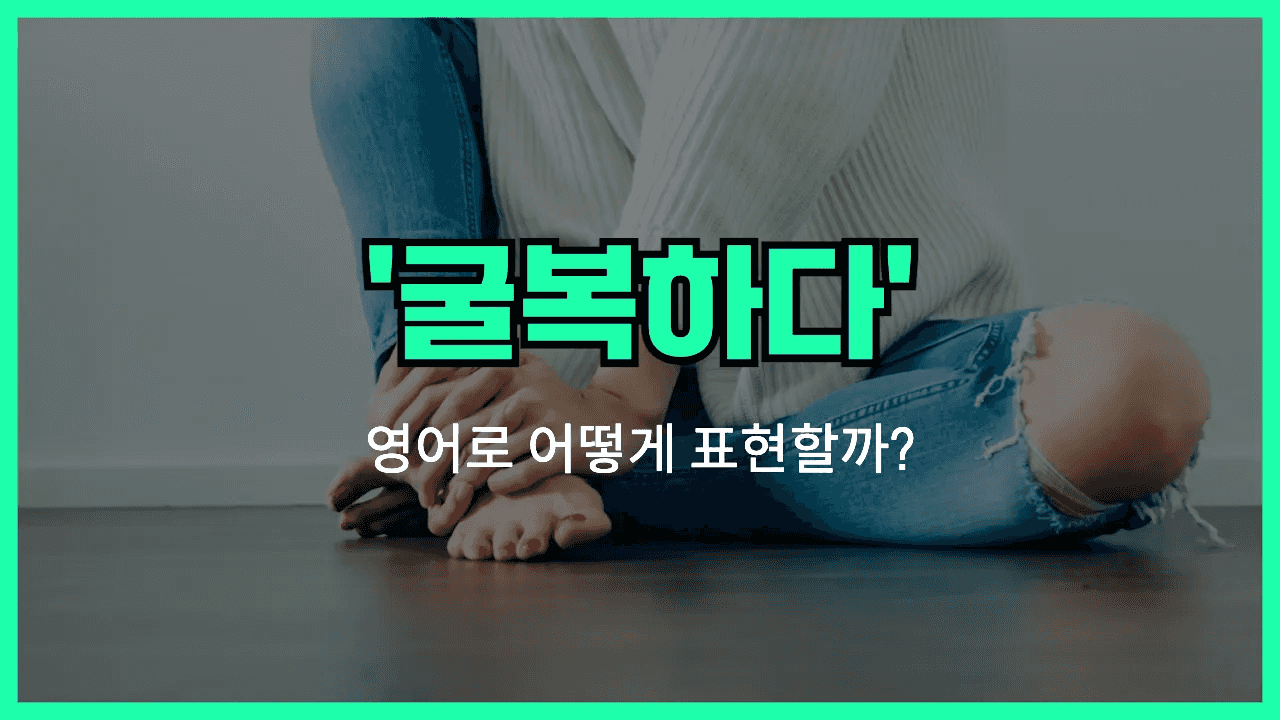 '굴복하다' 영어로 어떻게 표현할까 🤲 - 항복하다, 지다 영어로