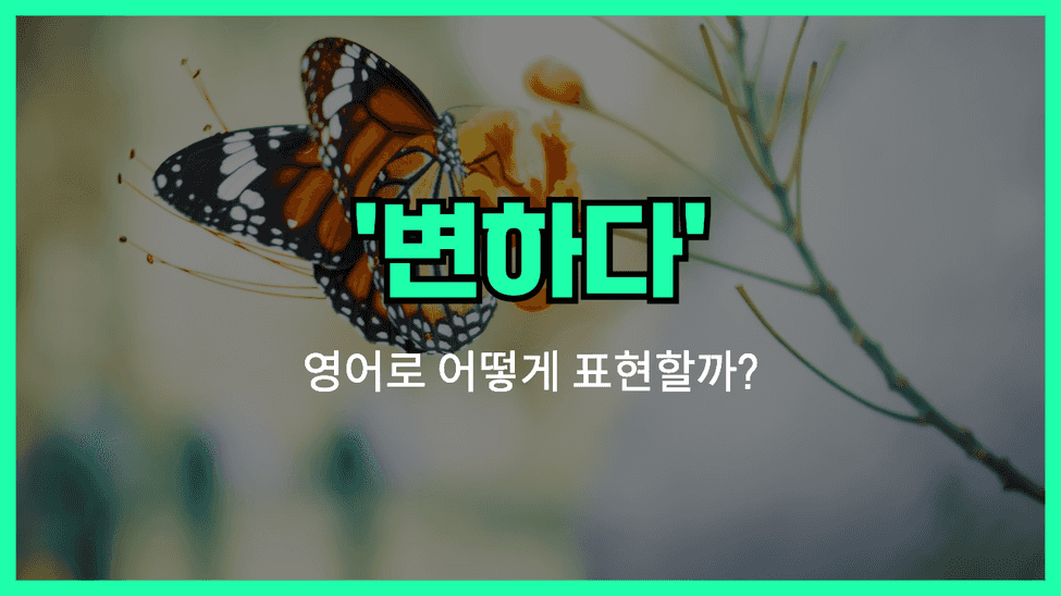 '~로 변하다' 영어로 어떻게 표현할까 🐛 - 변신하다, 바뀌다 영어로